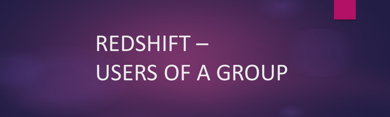 Redshift Users Of Group Aws Bytes